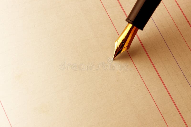 Ink pen on lined paper stock image. Image of line, paper - 10133515