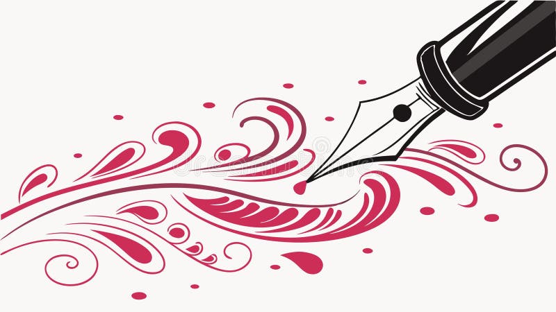 Ink Pen Nib Writing Tool Abstract Design Vector Illustration Generative ...
