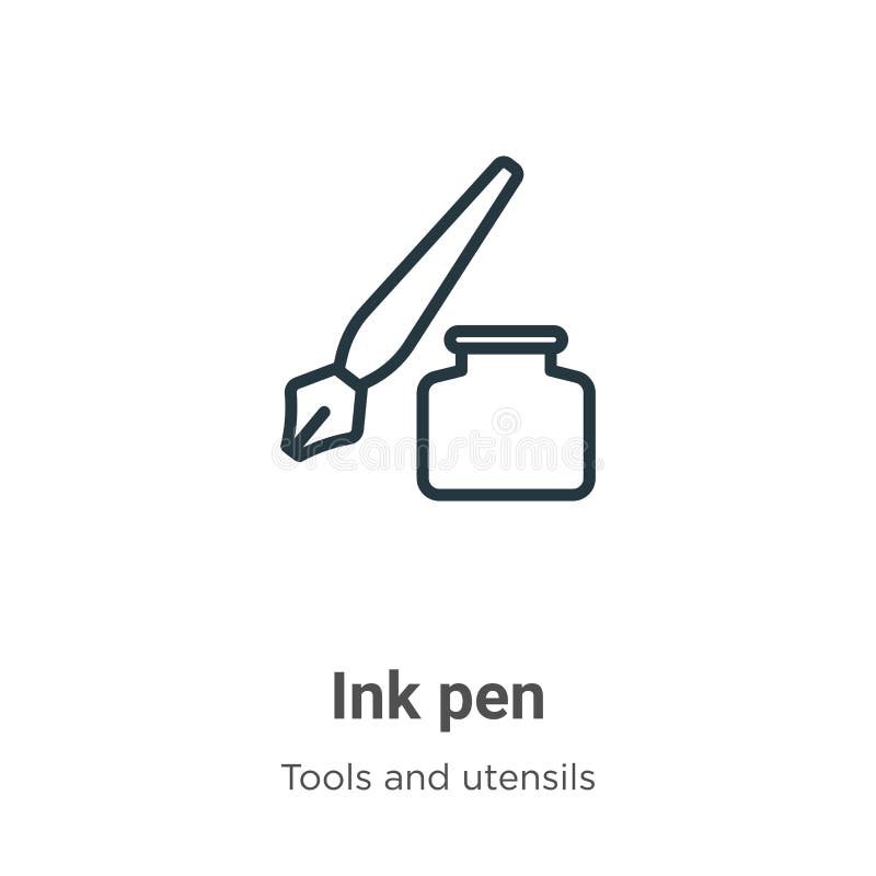 Writing Tools Outline Vector Icon. Thin Line Black Writing Tools Icon ...