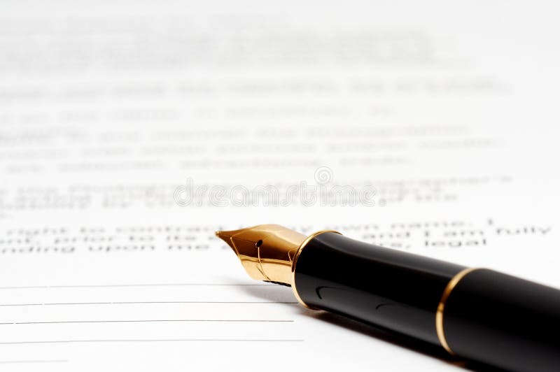 Fountain Pen Signing stock photo. Image of gold, mortgage - 1805820