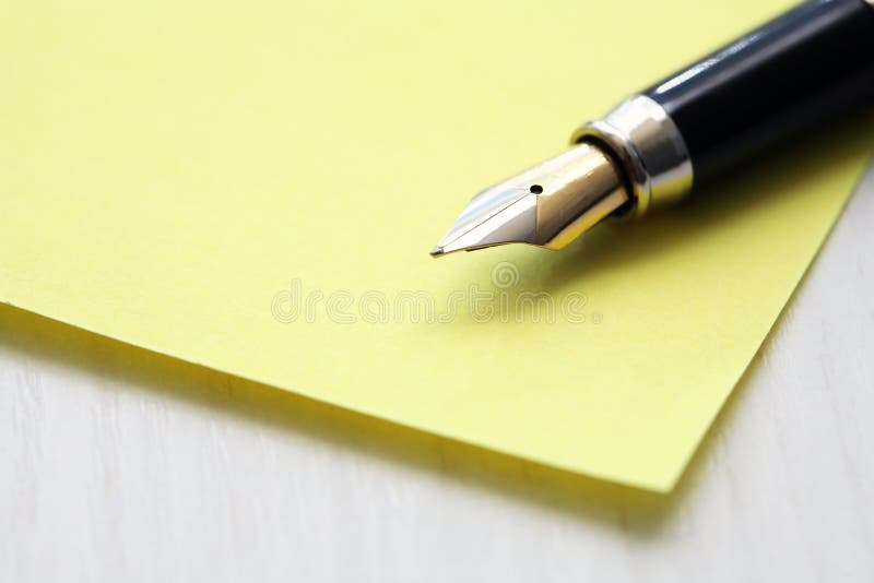 Ink Pen on Paper stock photo. Image of education, poet - 252733694