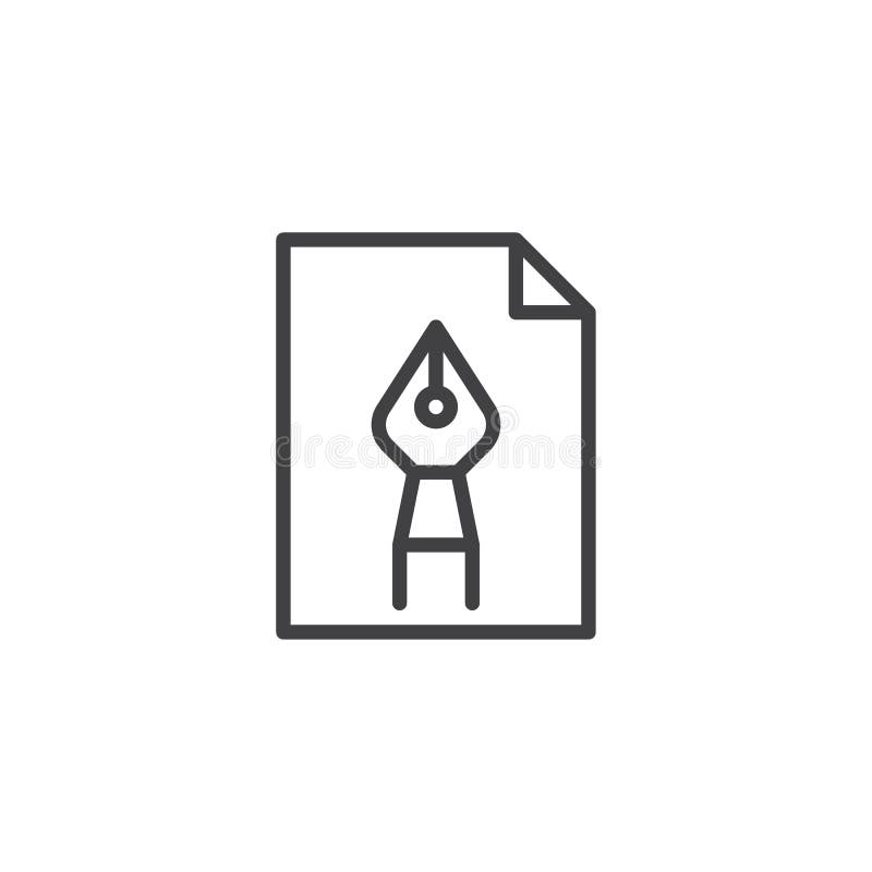 Ink Pen and Paper Document Outline Icon Stock Vector - Illustration of ... Ink Pen and Paper Document Outline Icon Stock Vector - Illustration of ...