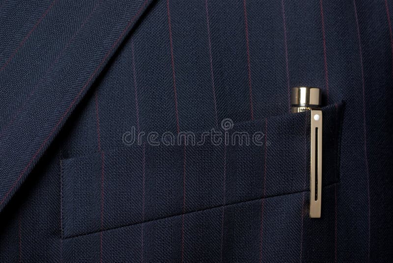 Ink Pen in a Pocket of a Jacket Stock Photo - Image of pocket, grey ...