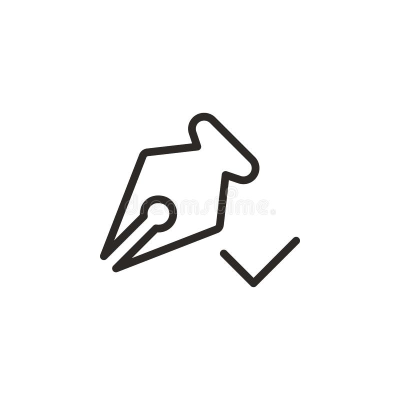 Ink, Pen, Signed Vector Icon. Element of Design Tool for Mobile Concept ...
