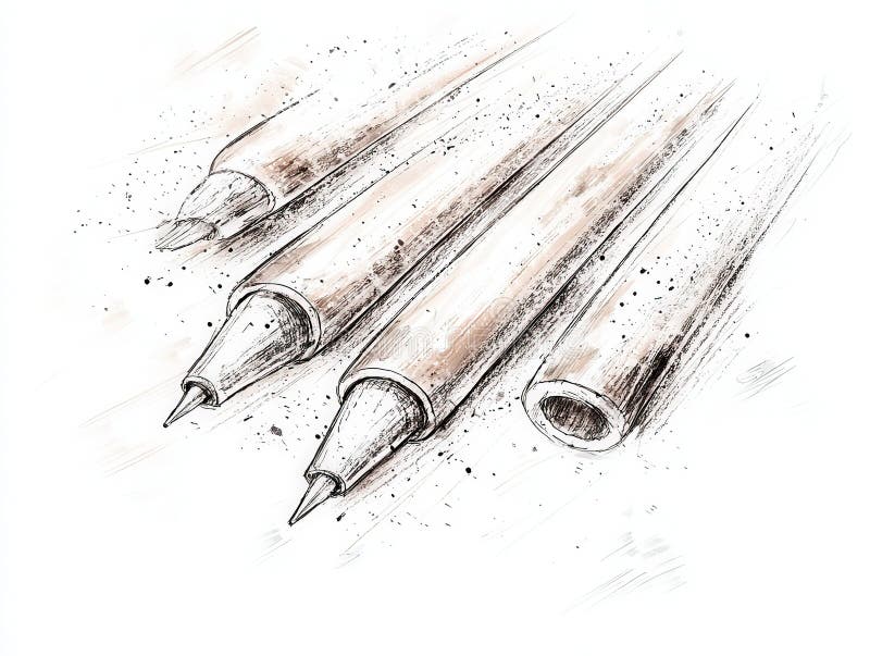 Ink Pen Sketch: an Artistic Illustration of an Ink Pen, Focusing on Its ...