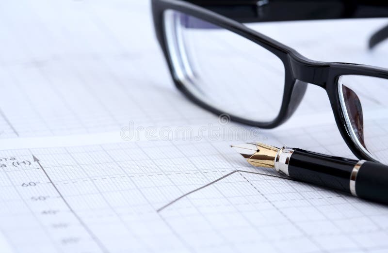 Ink Pen and Spectacles stock image. Image of tool, development - 24019231