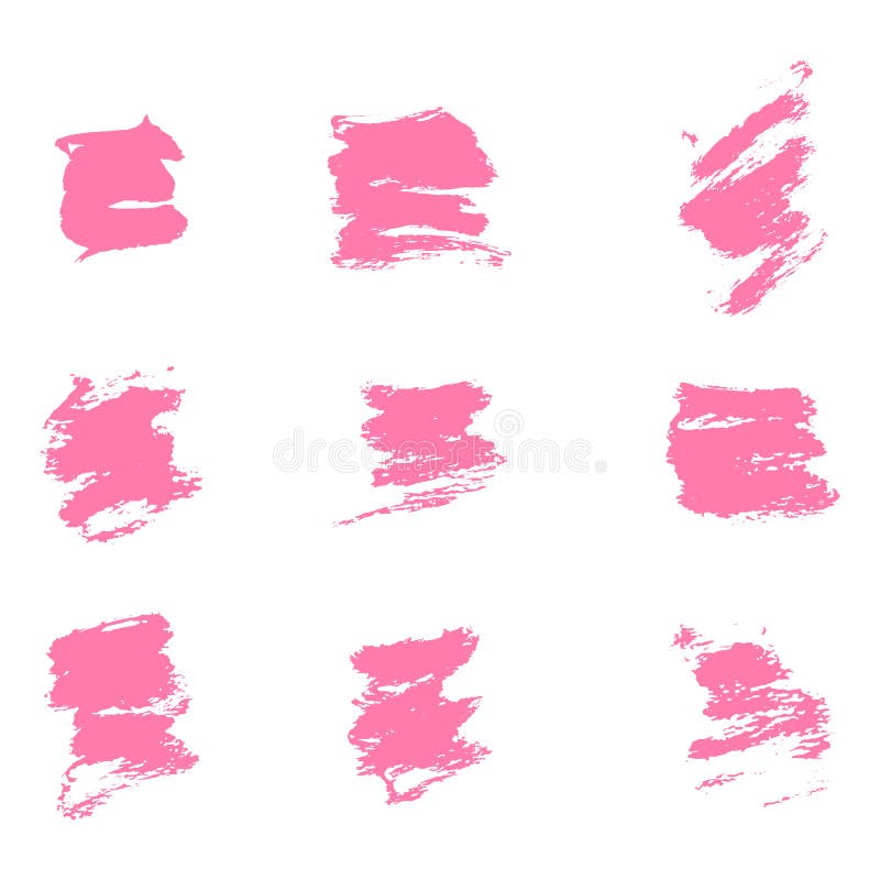 Ink Pink Blot Set. Abstract Stain Stock Vector - Illustration of rusty ...