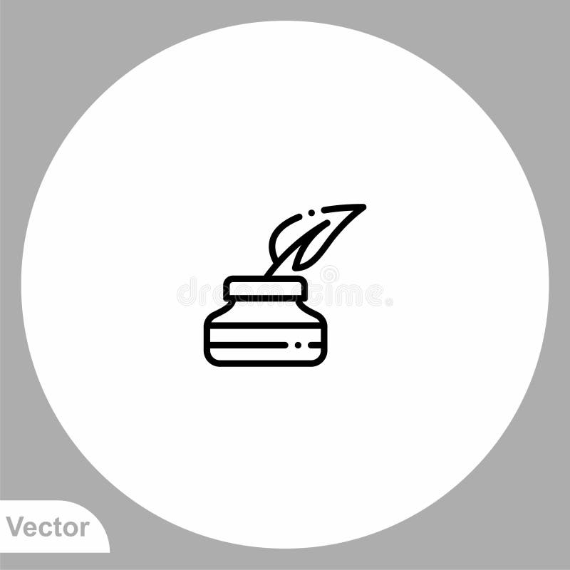 Ink Pot Vector Icon Sign Symbol Stock Vector - Illustration of design ...