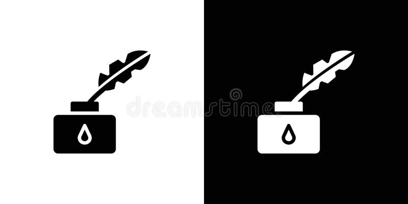 Ink and Quill Icon Logo Set Vector Stock Vector - Illustration of ...