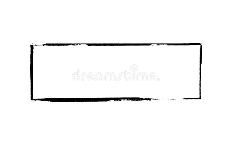 Ink Rectangle Stamp. Grunge Empty Black Frame. Square Border. Rubber ...