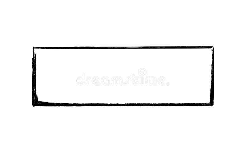Ink Rectangle Stamp. Grunge Empty Black Frame. Square Border. Rubber ...