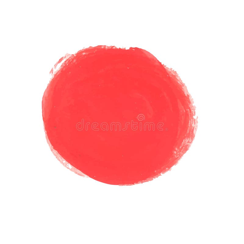 Ink Red Circle with Brush Texture Stock Photo - Image of matte ...