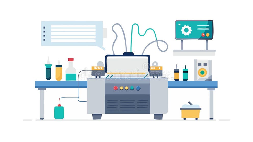 Ink Refill Station for Industrial Printing Operations, Vector Design ...