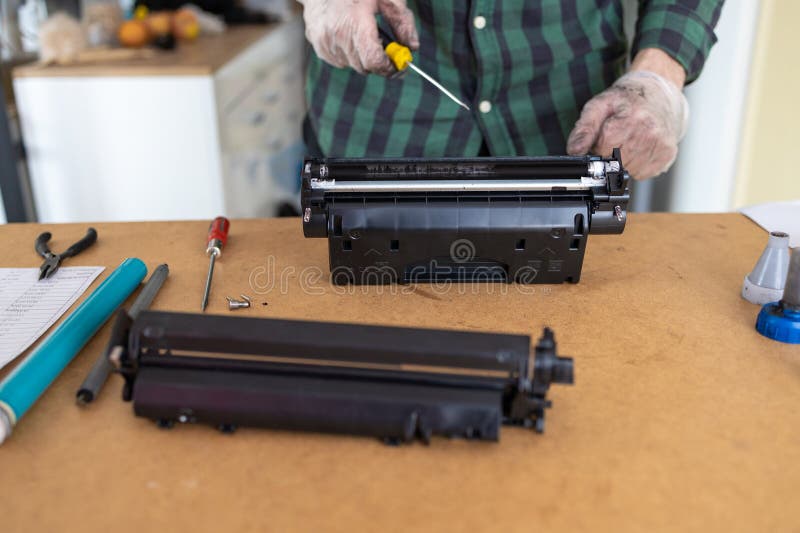 Printer Service Concept. Disassembly of the Printer Cartridge for Its ...