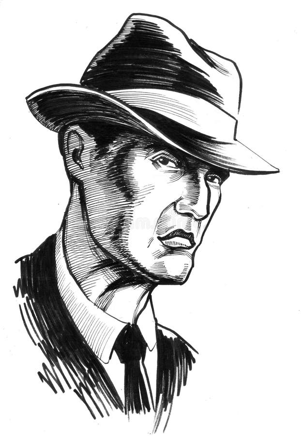 Gangster portrait stock illustration. Illustration of character - 99476291