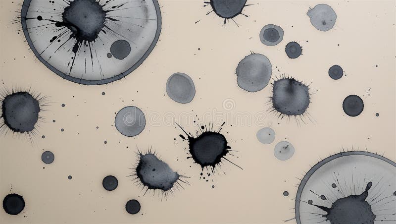 Ink Ring Stains in Gray Over Cream Background Forming Subtle Circular ...
