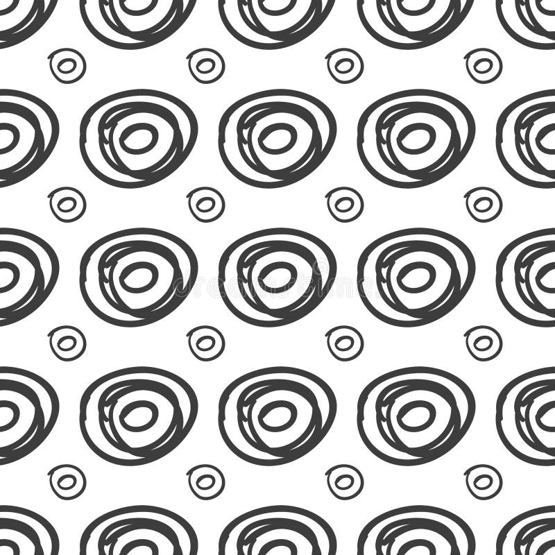 Ink Rounds Sketch Seamless Pattern Stock Vector - Illustration of ...