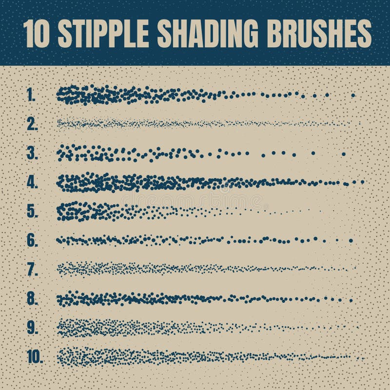 Ink Scatter Brush, Stipple Drawing and Texturing. Fading Gradient Stock ...