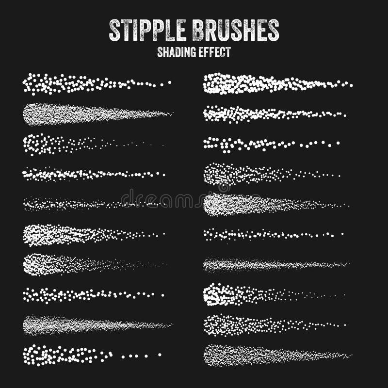 Ink Scatter Brush, Stipple Drawing and Texturing. Fading Gradient Stock ...