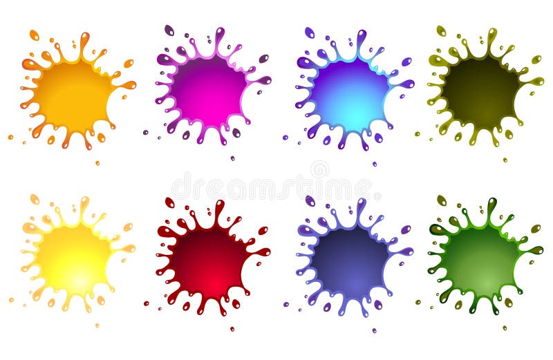 Colorful Bright Ink Splashes and Kids Jumping Stock Vector ...