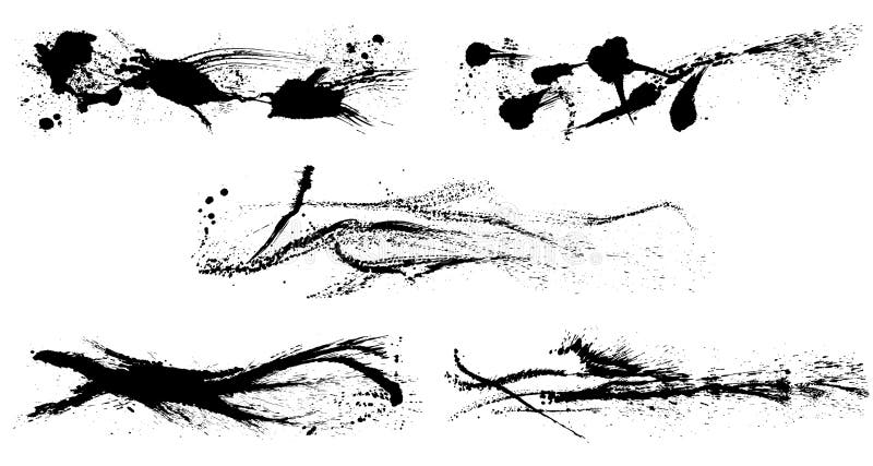 Ink Splash. Wave Splash Set Stock Vector - Illustration of drawn, mess ...