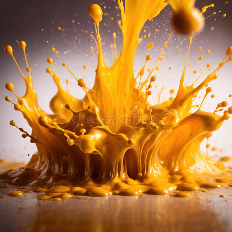 Ink Splash Yellow Dynamic Liquid Color Burst Explosion Stock ...
