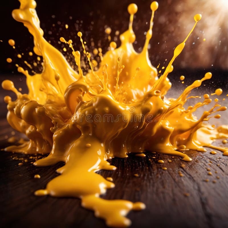 Ink Splash Yellow Dynamic Liquid Color Burst Explosion Stock ...
