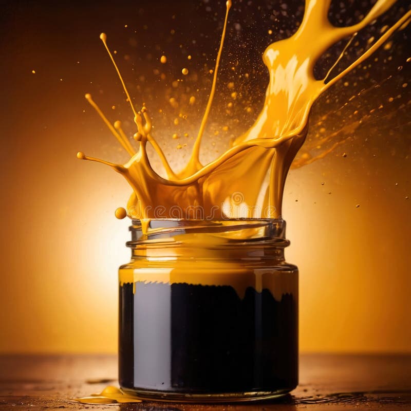 Ink Splash Yellow Dynamic Liquid Color Burst Explosion Stock ...