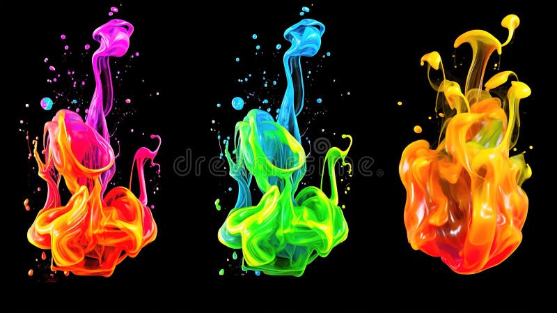 Ink Splashes Dropping in Water, Fluid Effect As a Wallpaper, Ai ...