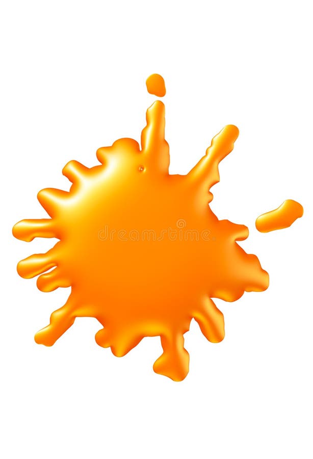 Ink Splat, Orange Color, 3d Illustration Stock Illustration ...