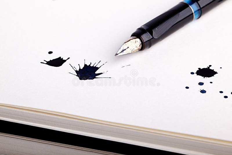 Ink Splats with Fountain Pen Stock Photo - Image of messy, spots: 24866386