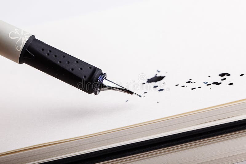 Ink Splats with Fountain Pen Stock Photo - Image of implement, splat ...