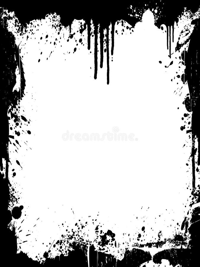 Grunge Ink Splatter Hearts Frame Stock Illustration - Illustration of ...