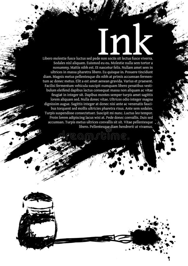 Ink splatter poster stock vector. Illustration of bottle - 19626811