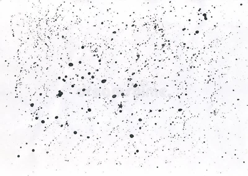 Ink Splatter Splashes Isolated on White Background. Hand Drawn Ink ...