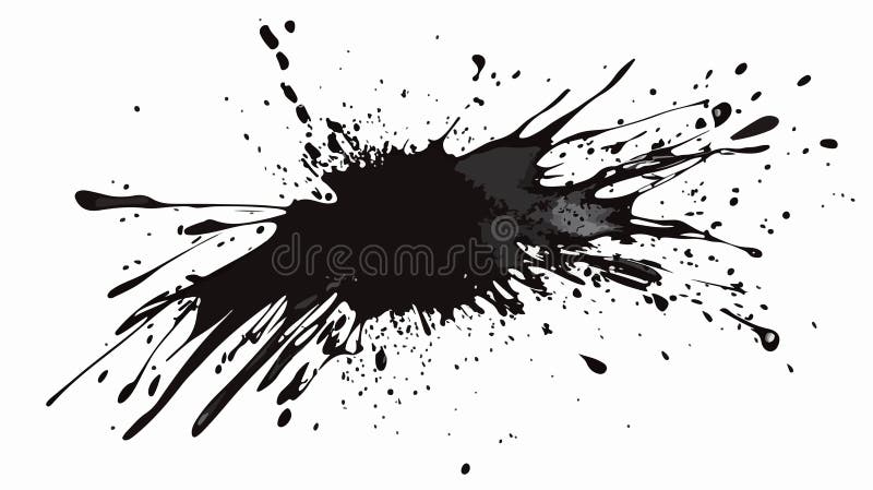 Ink Splatter Vector Illustration Isolated on White Background for ...