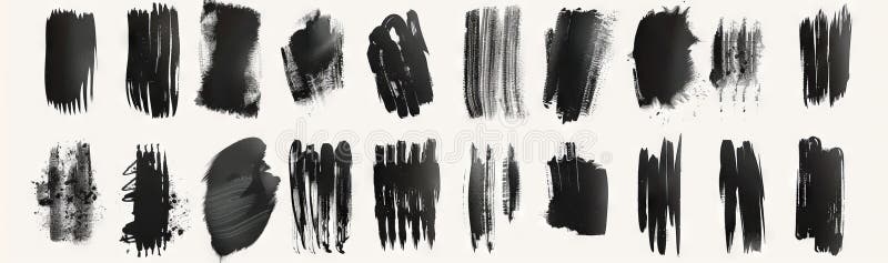 Ink Splatters. Paintbrush Set. Grunge Design Elements. Textured ...