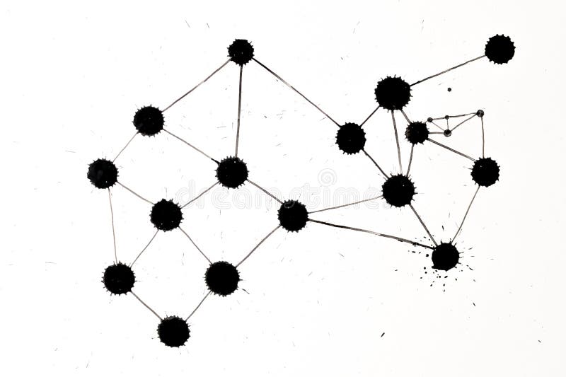Ink spot network graph stock photo. Image of paper, network - 106367050