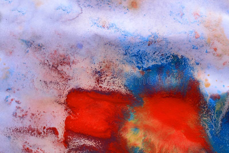 Ink Spots of Different Colors on a White Wet Paper Stock Image - Image ...