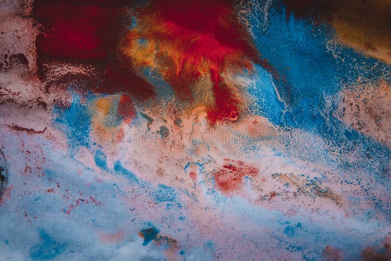 Ink Spots of Different Colors on a White Wet Paper Stock Image - Image ...