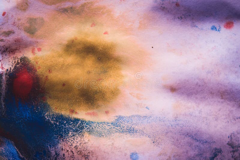 Ink Spots of Different Colors on a White Wet Paper Stock Image - Image ...