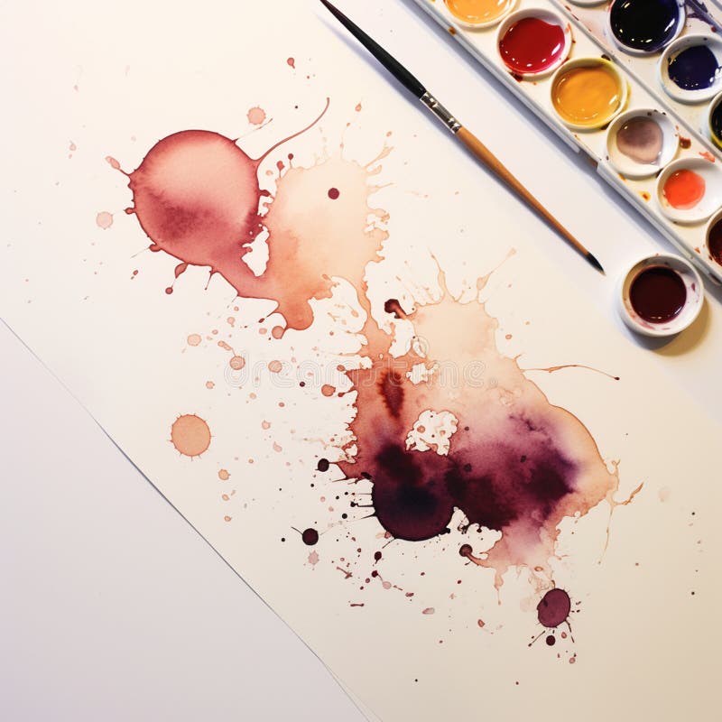 Ink Spots on Dripping Paint with Splatted Paint Stock Illustration ...