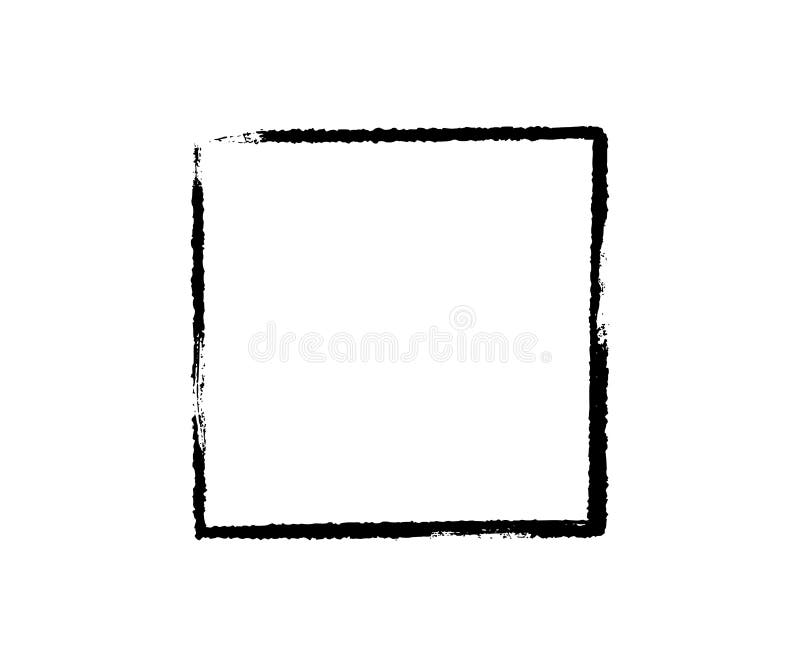 Ink Square Frame. Grunge Empty Black Box. Rectangle Border. Rubber ...