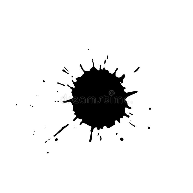 Ink Stain with Spray. Vector Isolated Illustration Stock Illustration ...