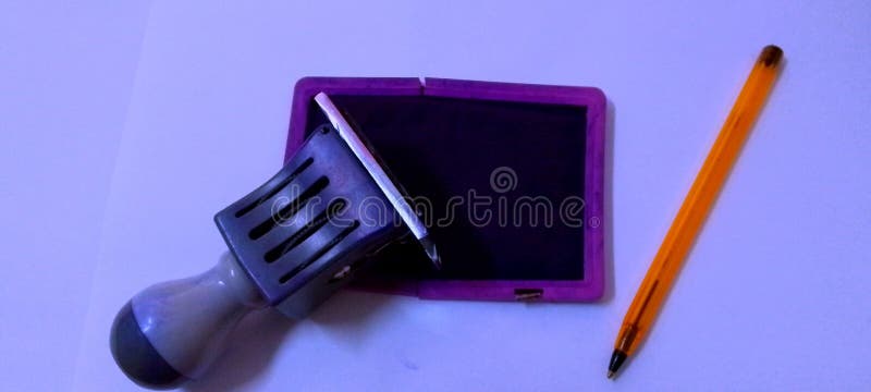 Ink and Stamp on Office Desk Stock Photo - Image of bureau, macro ...