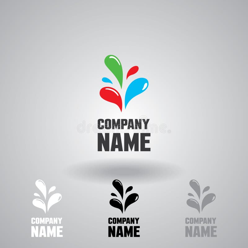 Ink Symbol, Printing Company Logo, Colored Drop Stock Vector ...