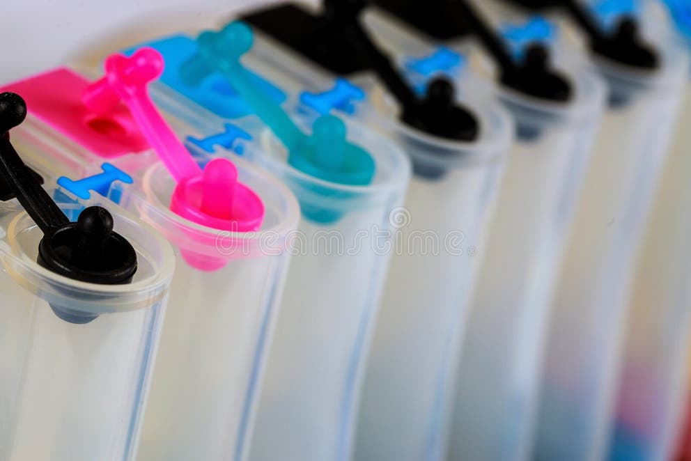 Ink Tank Refill Inkjet Printer Selective Focus Stock Image - Image of ...
