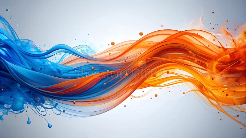 Ink Trails: a Path of Orange and Blue Generative AI Stock Illustration ...