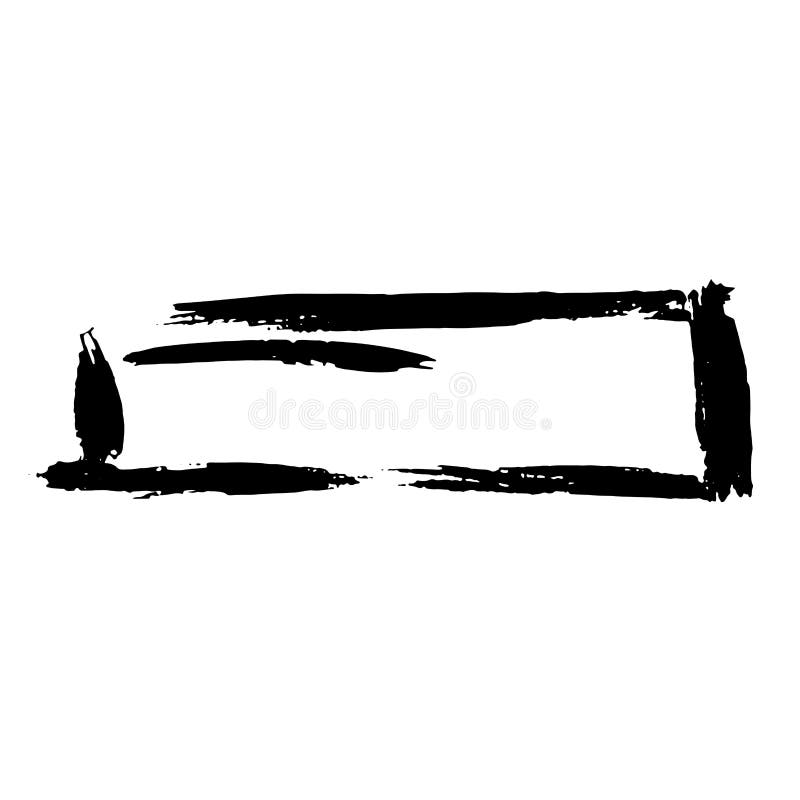 Ink Vector Brush Stroke Frame. Vector Illustration. Grunge Texture ...