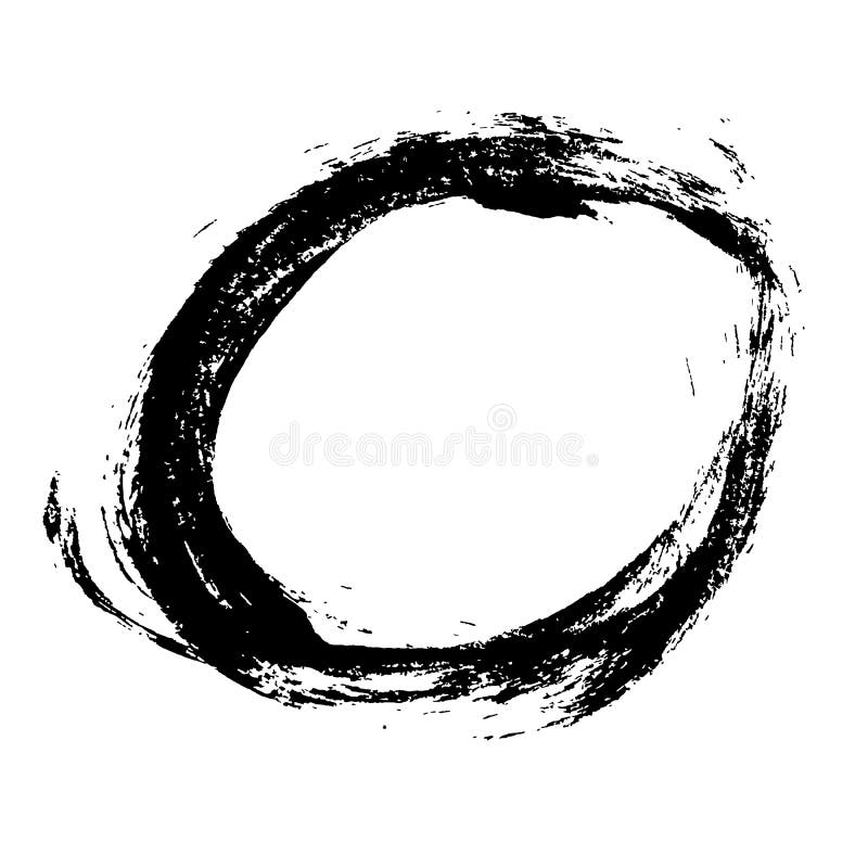 Ink Vector Brush Stroke Round Frame. Vector Illustration. Grunge ...